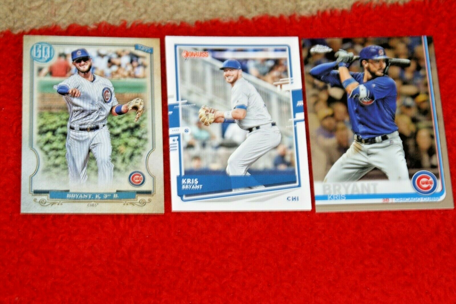 KRIS BRYANT LOF OF 3 2020 GYPSY QUEEN #38 DONRUSS VAR#180 2019 TOPPS ...