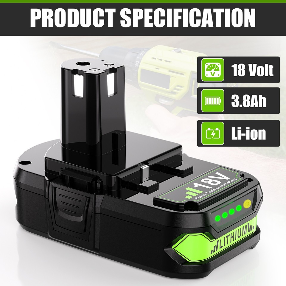 1/2 PACK 18V FOR Ryobi Lithium-Ion Battery / Charger P102 P103 P105 ...