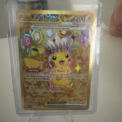 Pokémon TCG Pikachu EX Surging Sparks Holo Hyper Rare Gold 247/191 | eBay