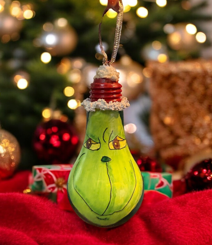 THE GRINCH - Handmade Hand Painted Repurposed Light Bulb Ornament ...