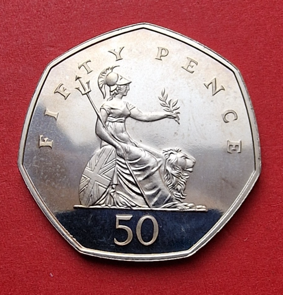 1998 Elizabeth II - PROOF 50p Fifty Pence Britannia Coin - Mintage ...