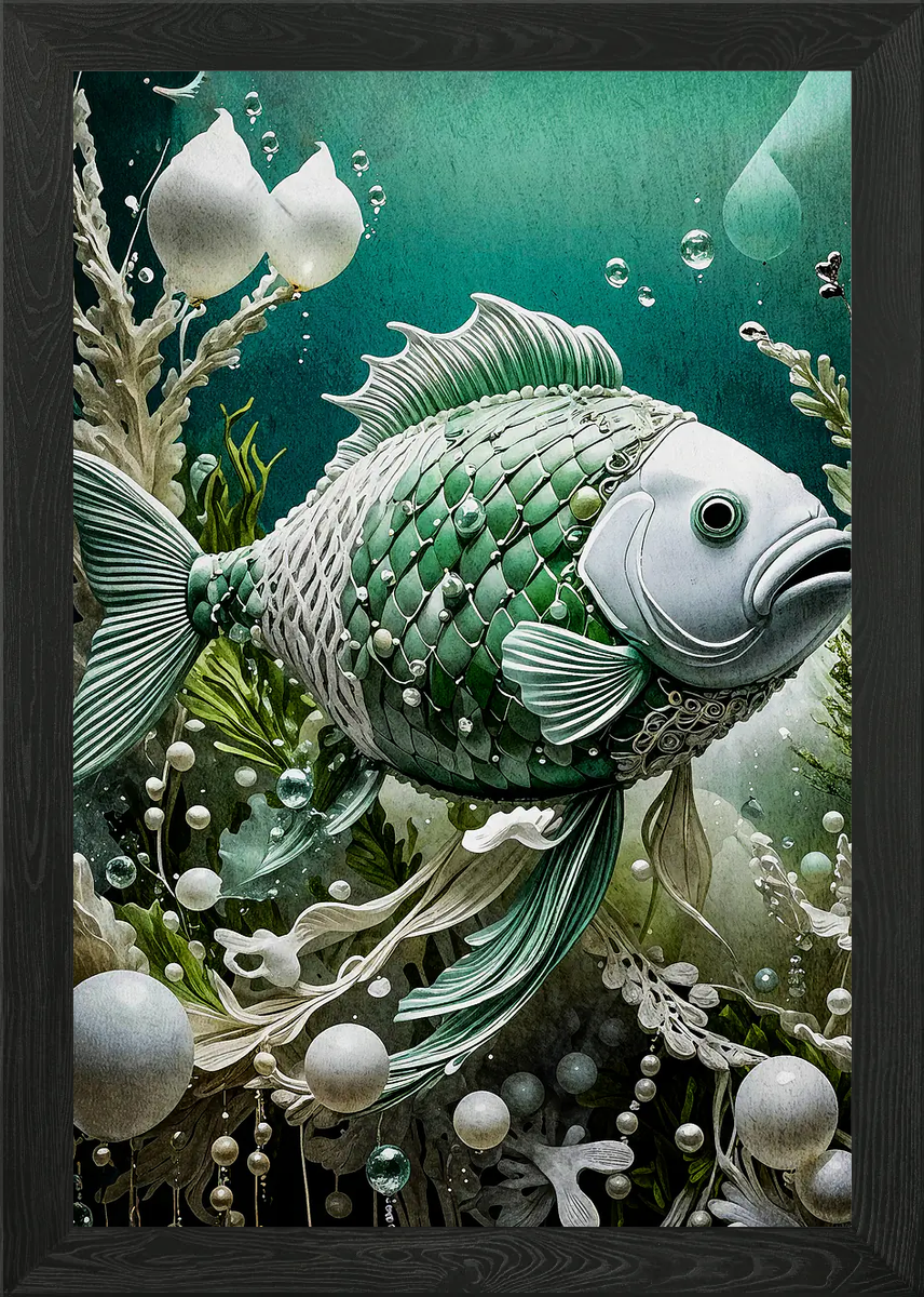 Paper Fish Sculpture Framed Wall Art Poster Canvas Print Picture | eBay UK