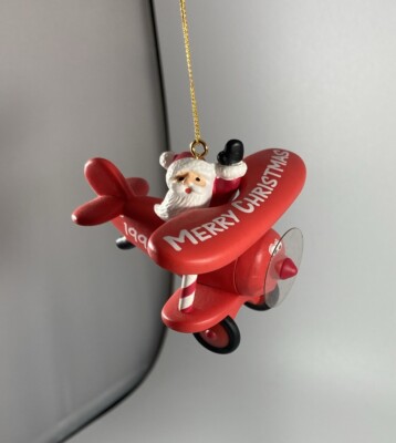 Vintage 1995 AGC Inc American Greetings Soaring Santa Biplane Christmas ...