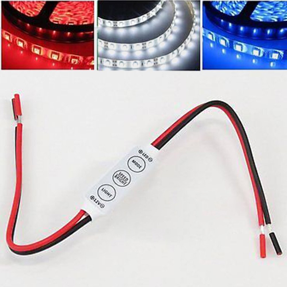 5 Dynamic Modes 12V Mini LED Strip Light Dimmer Controller On Off | eBay
