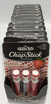 Lot Of 72 Sticks (24x3) Chapstick Strawberry Lip Balm 0.15 oz 01/19 ...