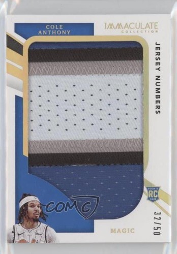 2020-21 Panini Immaculate Collection - Jumbo Patches Jersey Number #JP-CAN Cole Anthony /50 (MEM ...