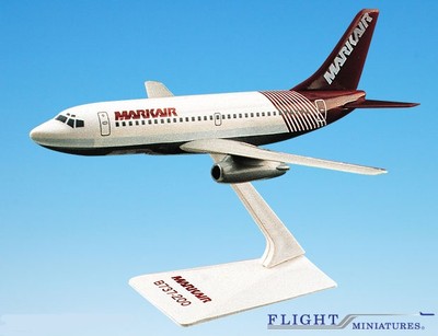 Mark Air 737-200 Airplane Miniature Model Plastic Snap-Fit 1:180 Part# ...