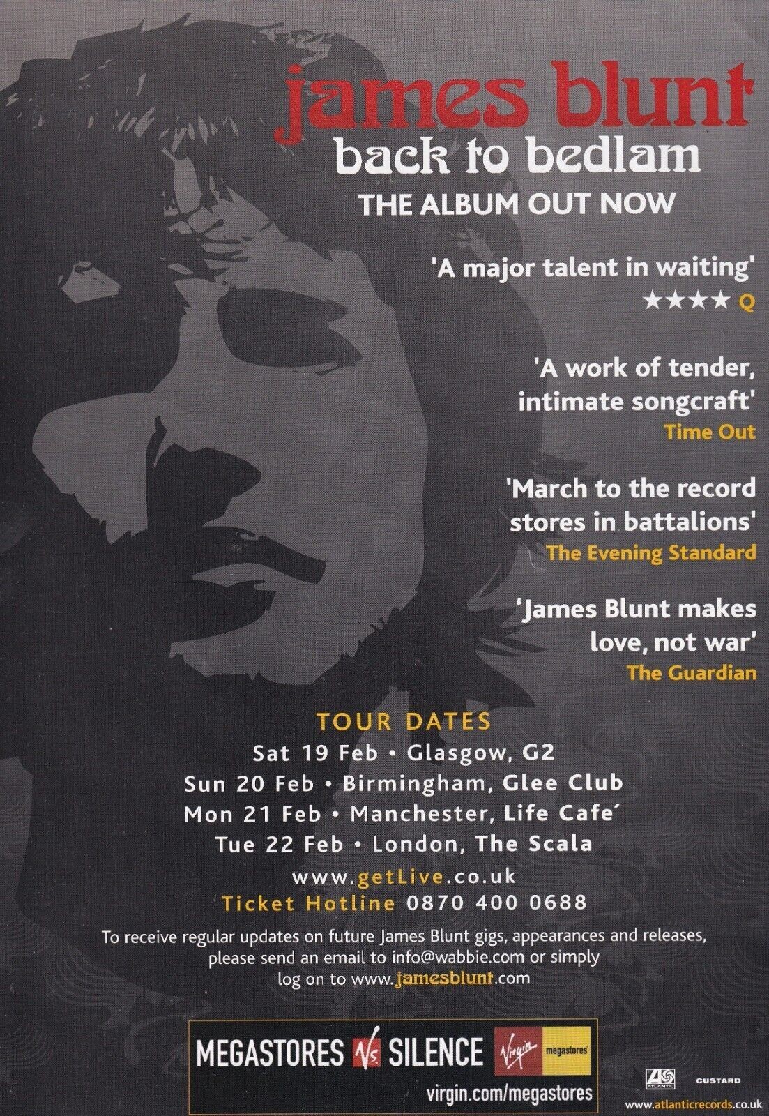 James Blunt - Back To Bedlam - Mini Poster/Magazine Clipping | eBay