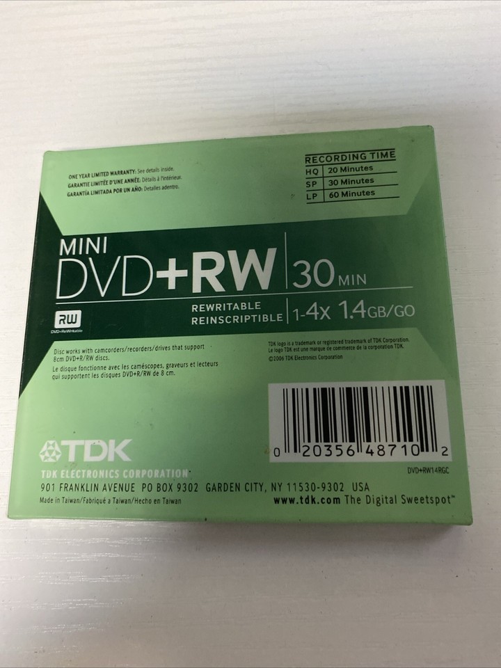 Sony DVD-RW Mini Recordable disc 1.4GB 30 Min - ! Buy Now $30 ...