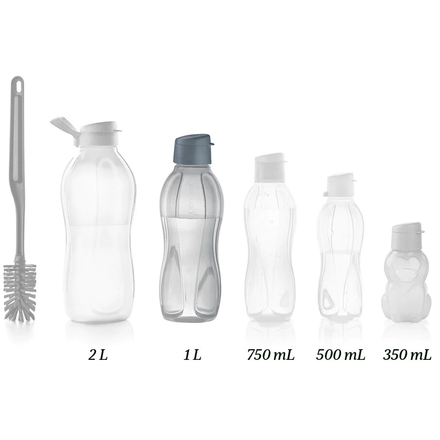 NEW Tupperware Large eco water bottle sheer pink 1L 35oz with flip lid ...