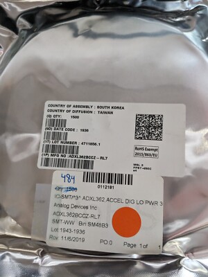 484x ADXL362 ADXL362BCCZ-RL7 LGA16 Mems Accelerometer Micropower 2G 4G ...