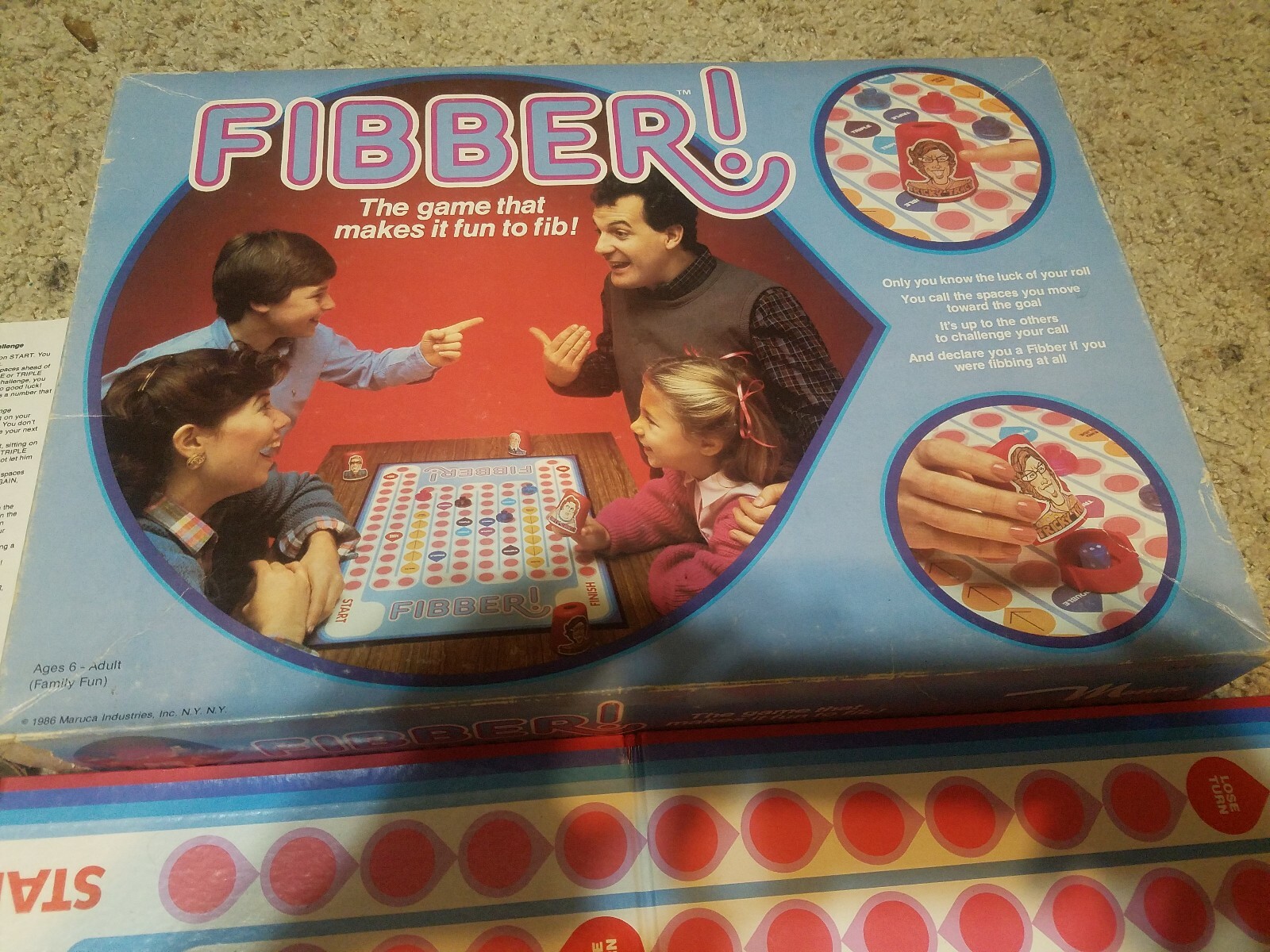 Fibber! Game That Makes It Fun To Fib Maruca 1986 Vintage Family Board ...