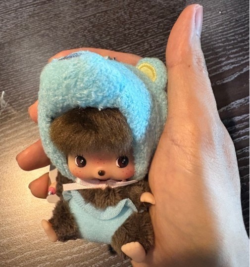 Monchhichi Animal Babychichi Blue Bear Costume Plush Keychain Doll | eBay
