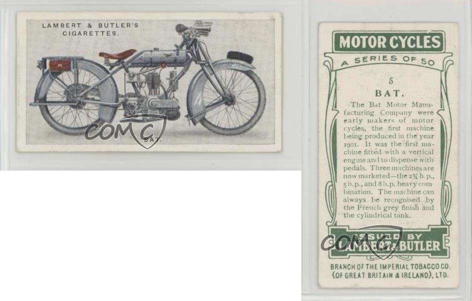 1923 Lambert & Butler Motor Cycles Tobacco BAT #5 0a6 | eBay