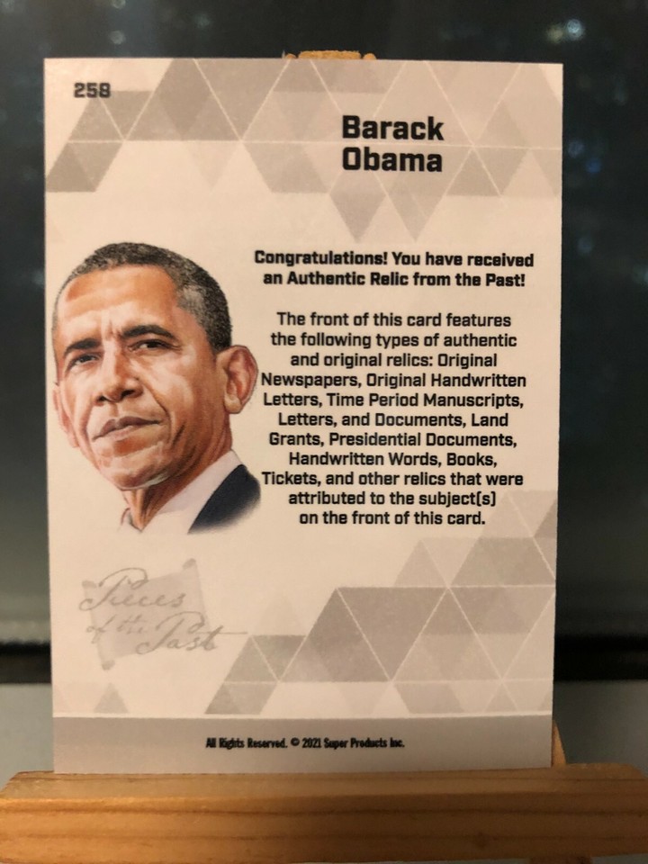 2021 Super Break Pieces of the Past Historical Edition Barack Obama ...