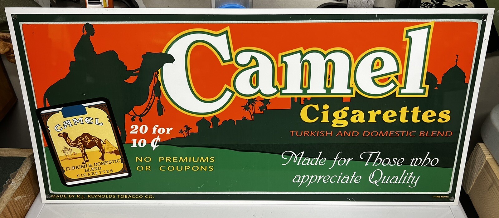 Vintage 1995 CAMEL Cigarettes Metal Sign ~ RJ Reynolds HARD TO FIND ...