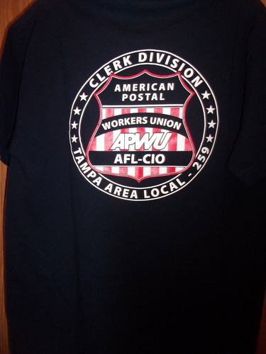 TAMPA FL Local 259 APWU postal Workers Union blue M t shirt | eBay