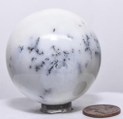 2" White Dendrite Agate Sphere Polished Dendritic Gemstone Crystal ...