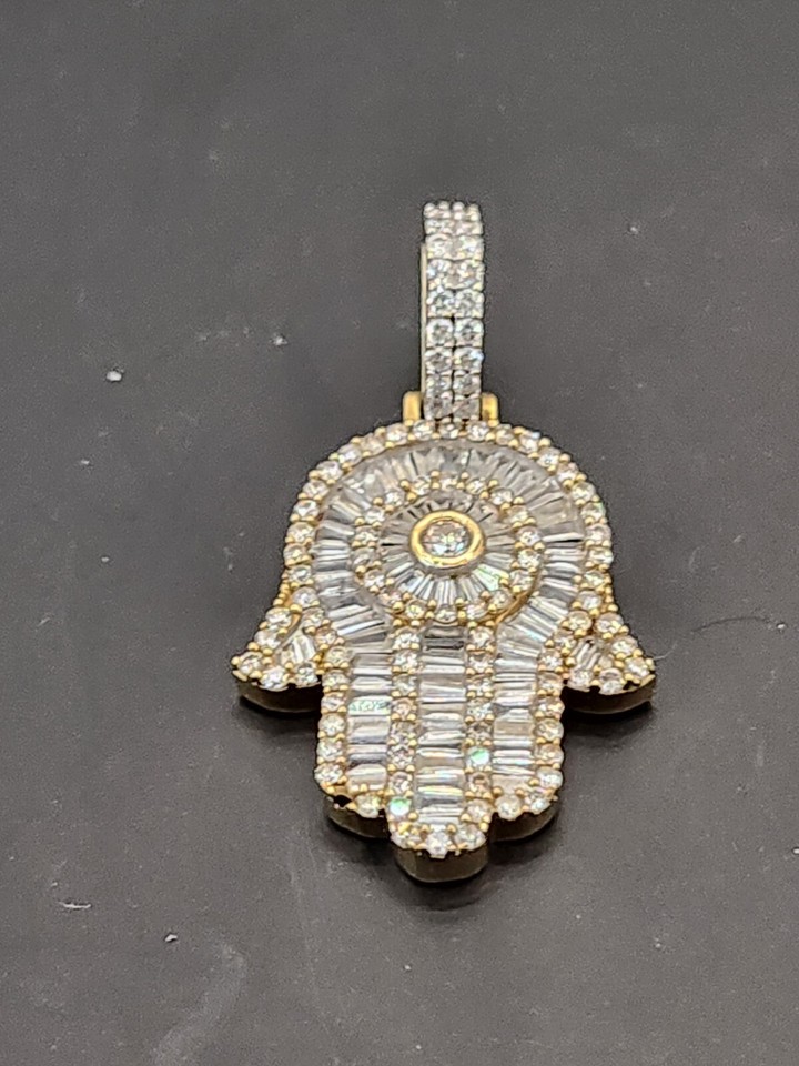 10k gold real diamond pendant men | eBay