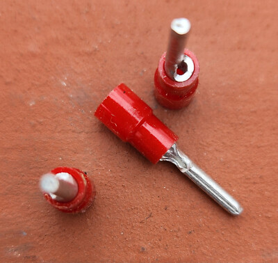 Pkg/100 Thomas & Betts Sta-Kon 18RA-47PT Pin Terminal Vinyl Insulated ...