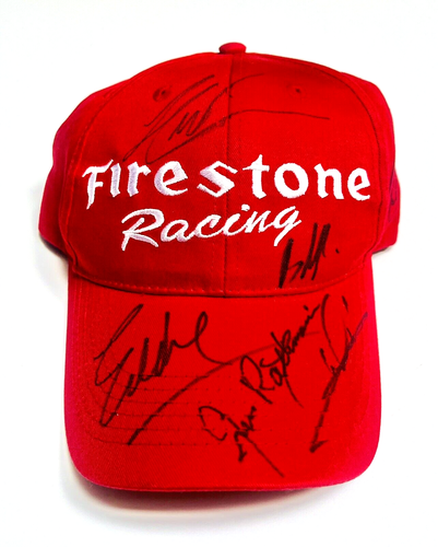 Firestone Racing Hat SIGNED By 6 Indy 500 Winners Andretti Rathmann ...