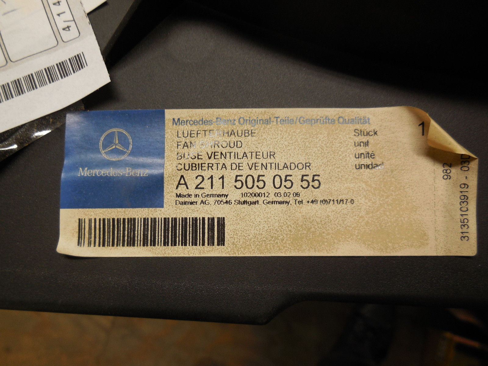 Mercedes W211 Fan Shroud A2115050555 NEW Genuine | eBay