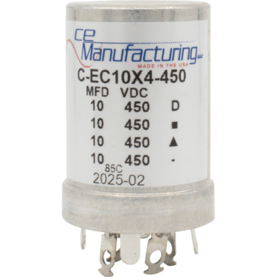 Capacitor, CE Mfg., 450V, 10/10/10/10µF, Electrolytic | eBay