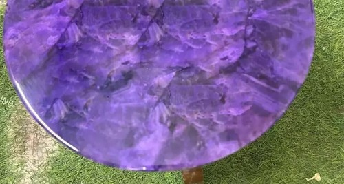 Round Amethyst Table Top Healing Crystal Handmade Arts Home Furniture ...