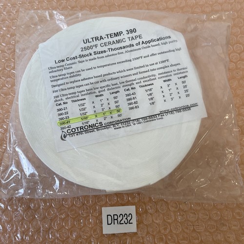 NEW SEALED- Cotronics Ultra-Temp 390 Ceramic Heat Tape 1/16”x 1"x 50 ...
