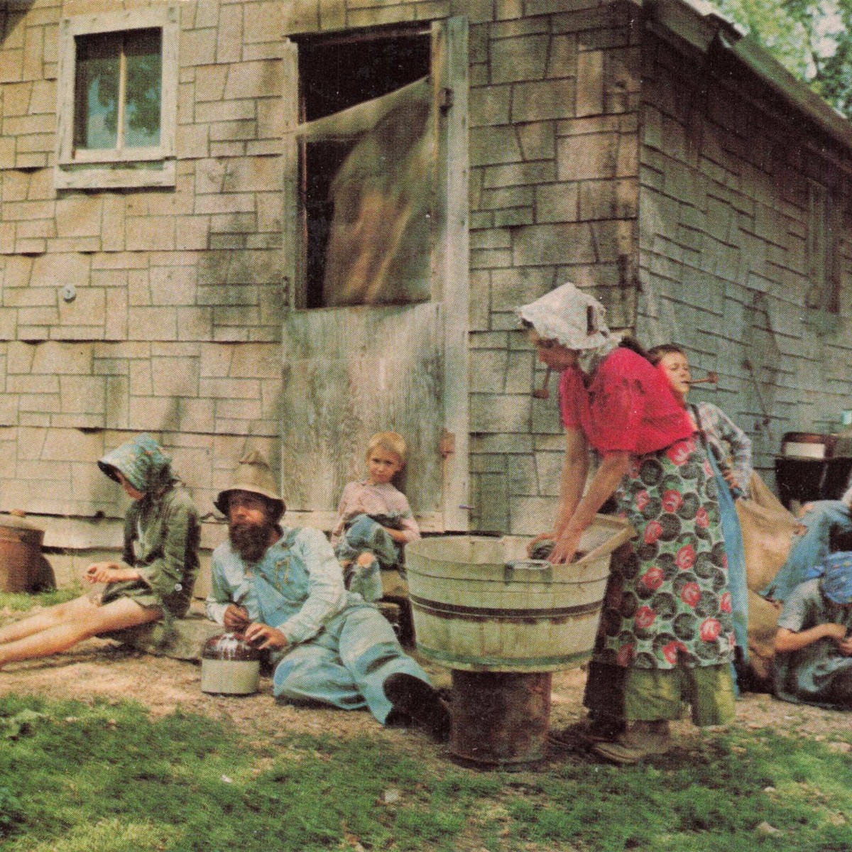 Hillbilly Family Photos Postcard MO Ozark Mountains Hillbilly Style
