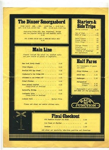 Back 40 Junction Menu & Brochure Decatur Indiana | eBay