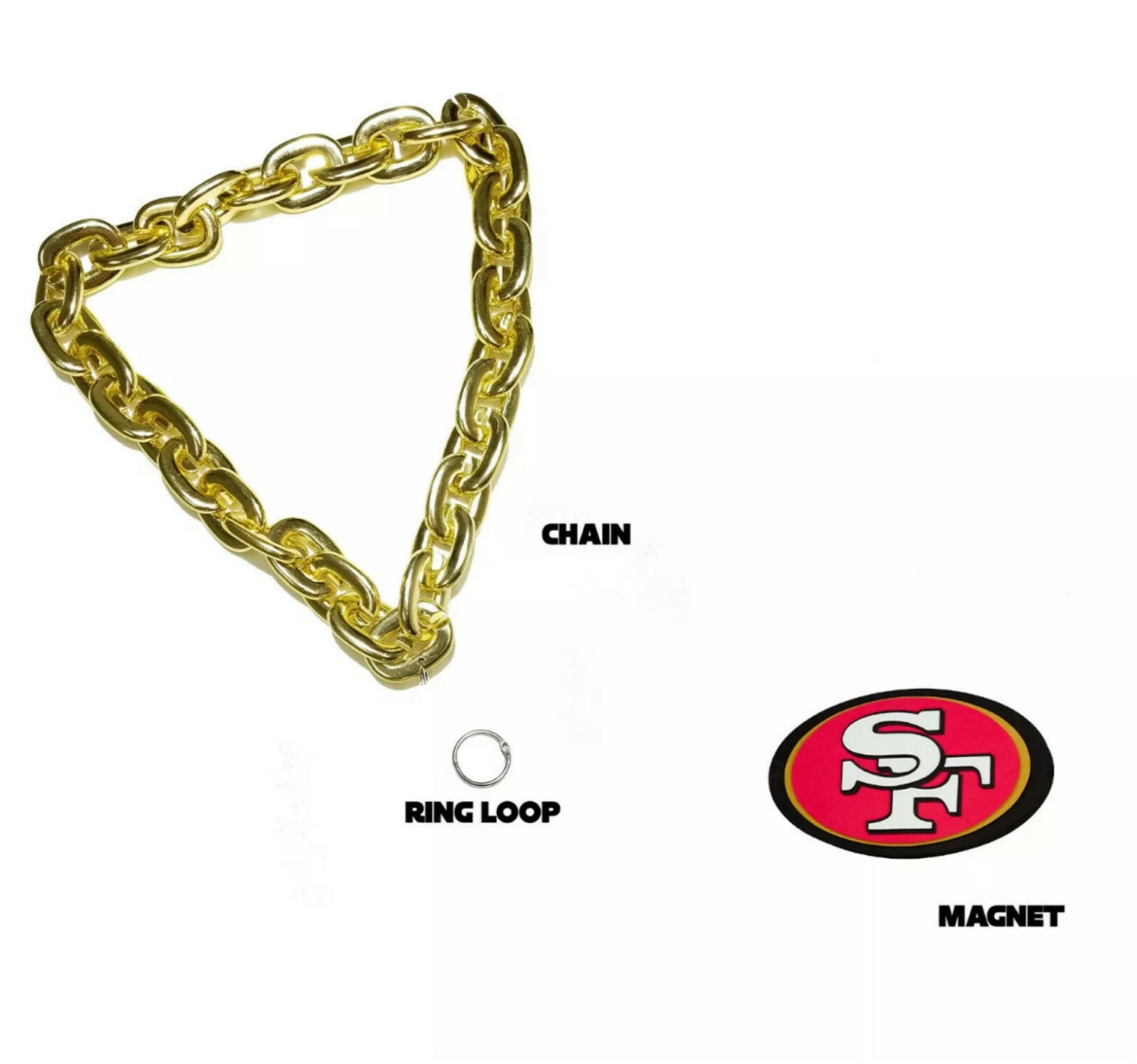 NFL San Francisco 49ers 3D Fan Chain Necklace Foam 2 in 1 | eBay