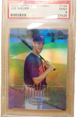 Joe Mauer 2002 Topps Gold Label Minnesota Twins RC Rookie Card #164 PSA ...