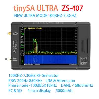 Zeenko ZS-407 100K-7.3GHz Hand held tiny Spectrum analyzer tinySA ULTRA ...
