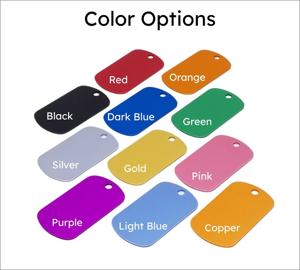 Pet Dog Tag Custom Engraved GI Tags Bag Tags Diaper Bag Crate Tag Golf ...