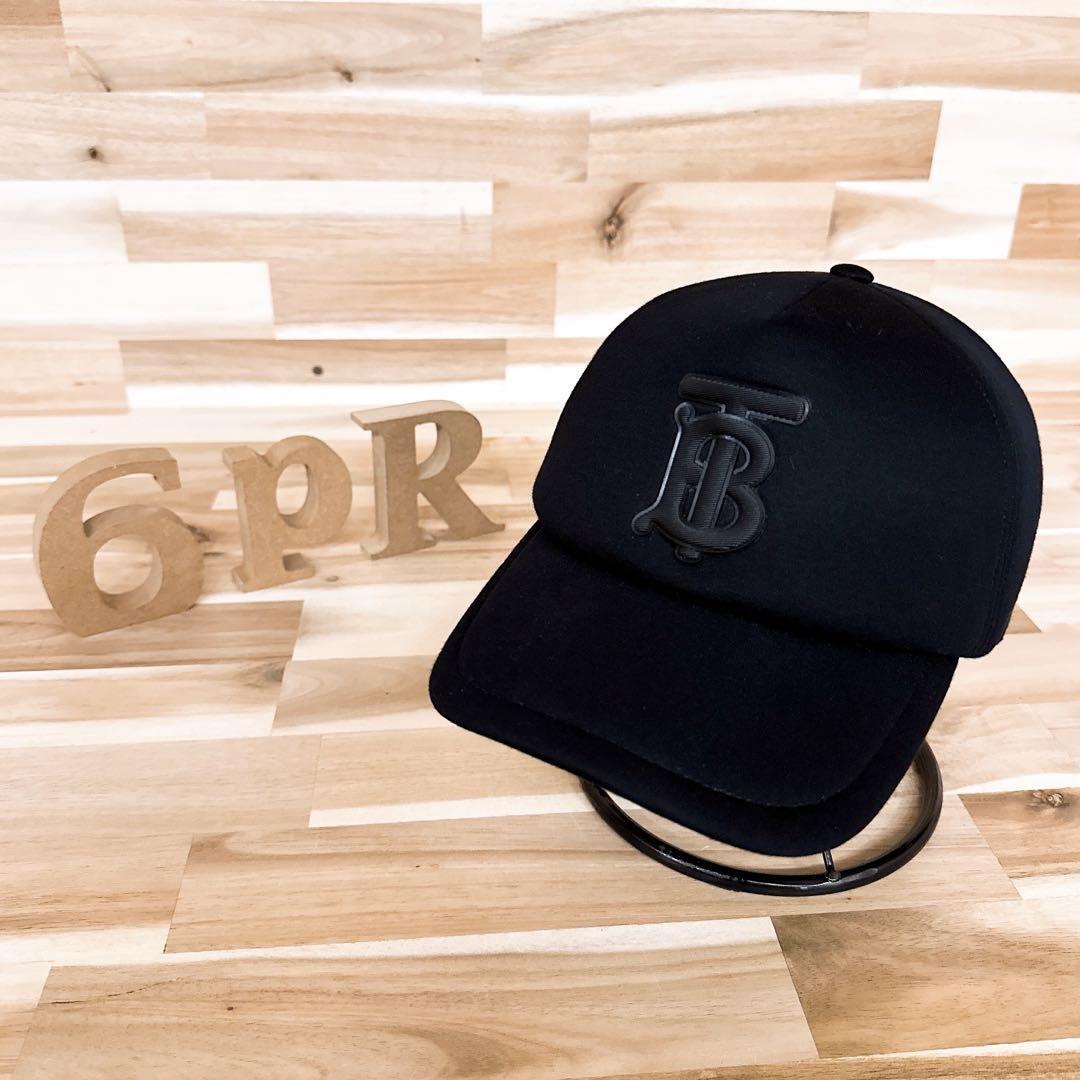 Burberry Bonding Tb Logo Cap Leather Adjuster L Black… - Gem