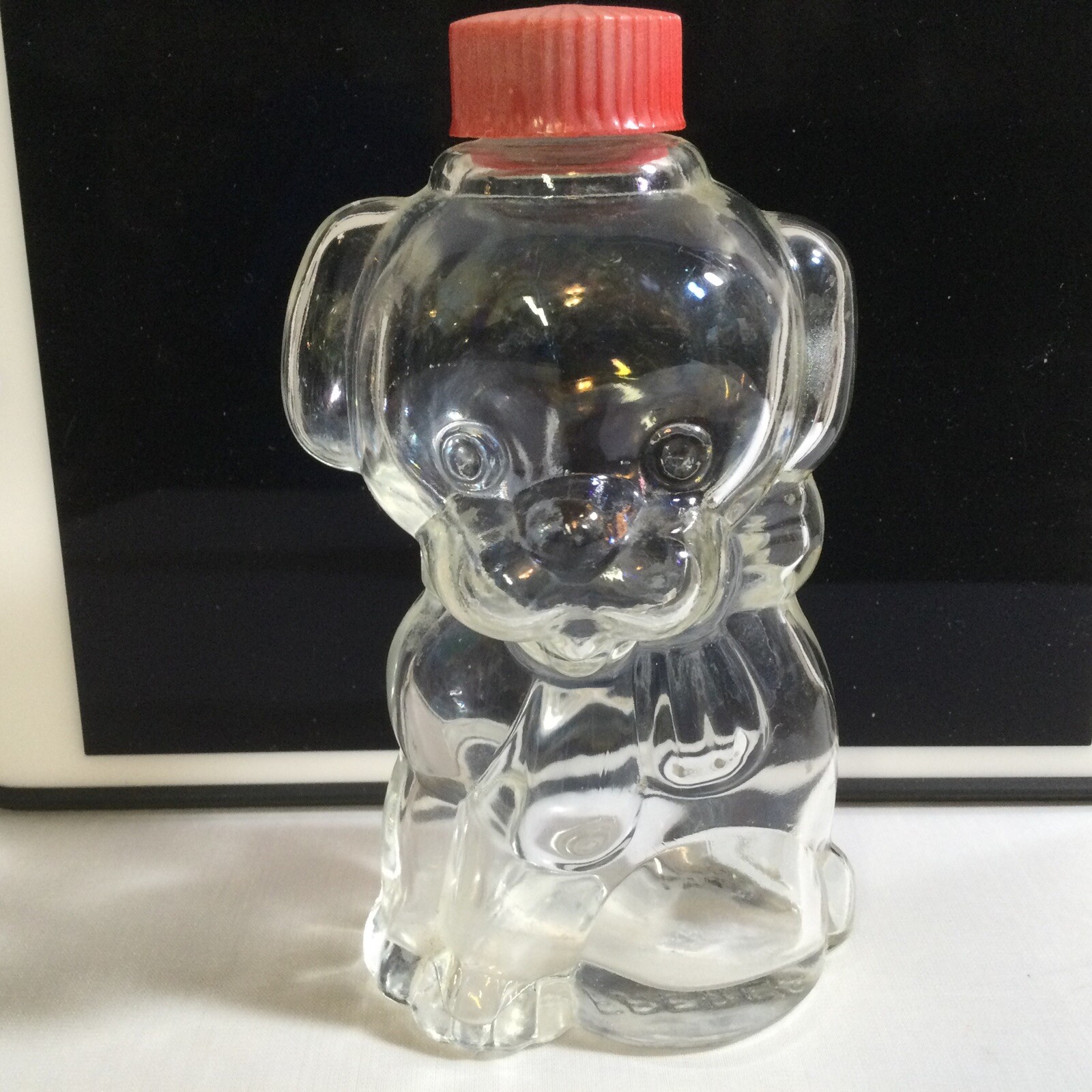 Vintage Manon Freres Dog or Puppy Perfume Glass Bottle w Red Plastic ...
