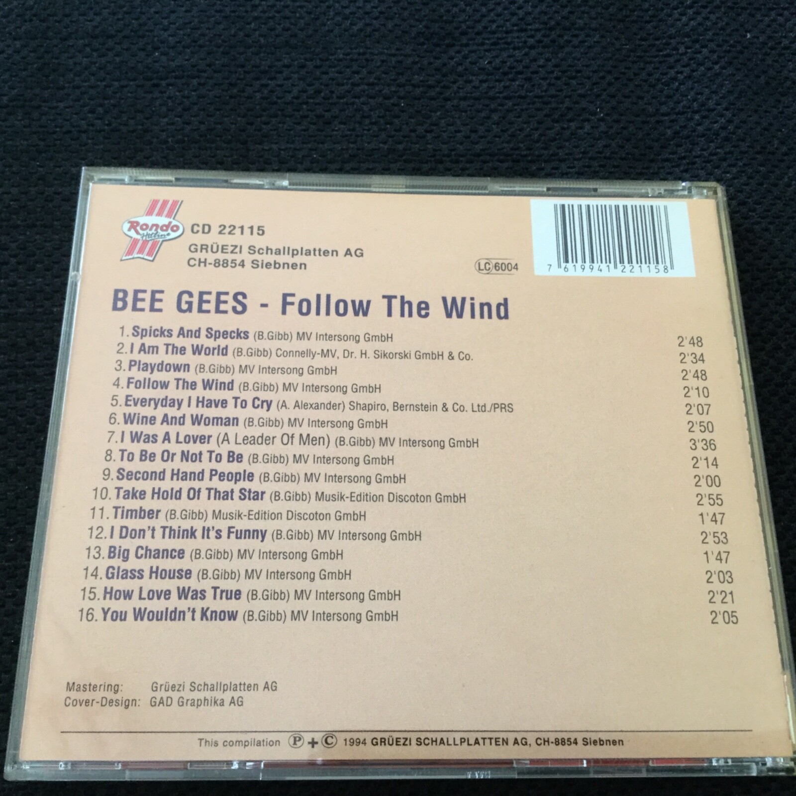 CD ALBUM BEE GEES - FOLLOW THE WIND mit Timber, I was a Lover, Big ...