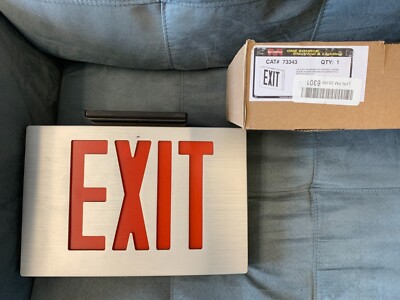 Morris 73343 Cast Aluminum LED Exit Sign - Red LED - Black Housing ...