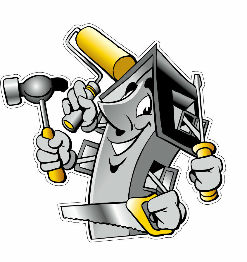 Handy Man Smiling Tools House Logo Vinyl Sticker Decal for bumper ...