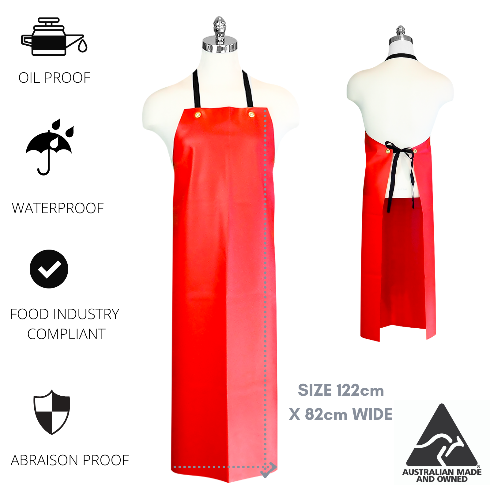 Heavy Duty Protective Work Apron Waterproof PVC Plastic-Butcher Cleaner ...