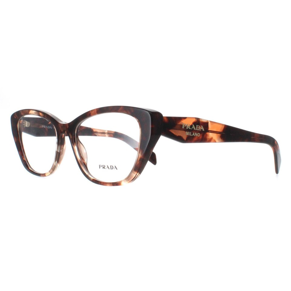 Prada Eyeglasses PR19WV 07R1O1 Caramel Tortoise Women | eBay UK
