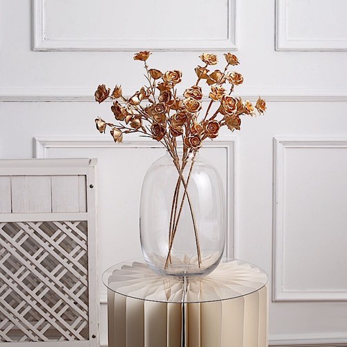 GOLD 3 Metallic 22" Artificial Rose Flower Sprays Party Events ...