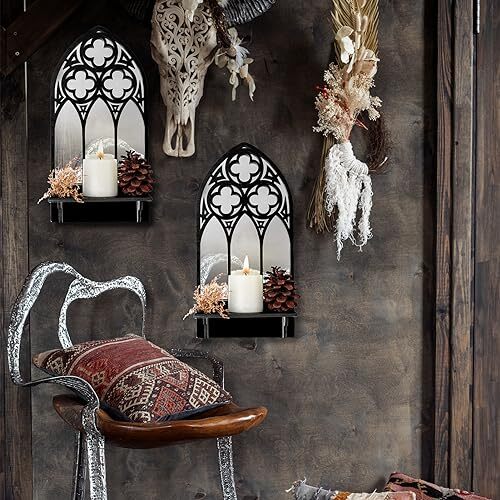 Gothic Sconces Wall Decor Set of 2, Arched Church Wall Sconces ...