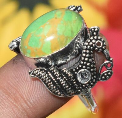Green Copper Turquoise Gemstone Ring Duck Style Us Size 9" U328-G101 | eBay