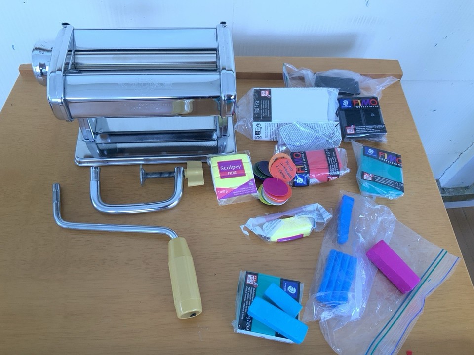 MARCATO ATLAS 150 PASTA MACHINE AND FIMO PROFESSIONAL POLIMER CLAY FOR ...