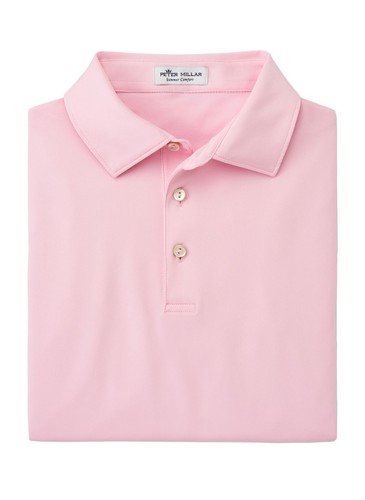 Peter Millar Palmer Pink Solid Performance Polo ME0EK01S Golf Summer ...