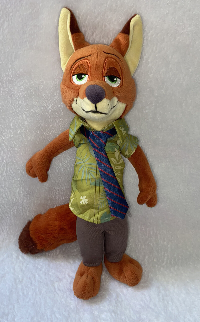 Disney Store Exclusive Zootopia Fox Nick Wilde Stuffed Plush Toy 14 ...