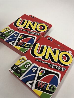 Lot of 2 -Mattel Games Get Wild UNO Customizable Wild Cards Swap Hands ...