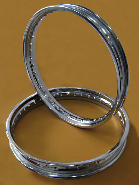 Fit YAMAHA DT1 DT2 DT3 FRONT21" & REAR18" CHROME WHEEL RIM SET 2PCS ...